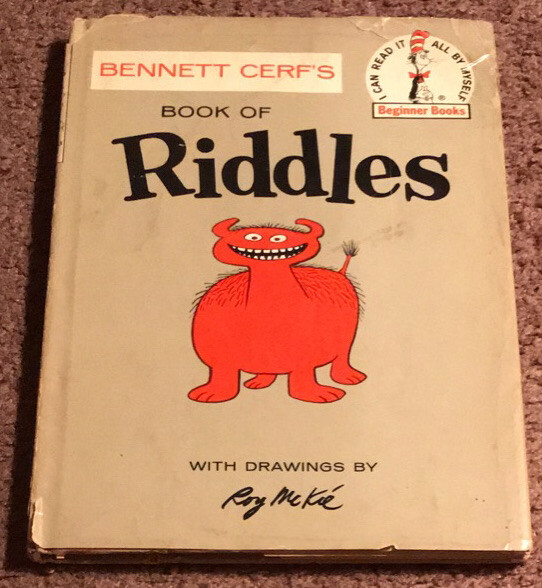 SIGNED Book Of Riddles by Bennett Cerf Autographed Book Dr. Seuss VERY ...