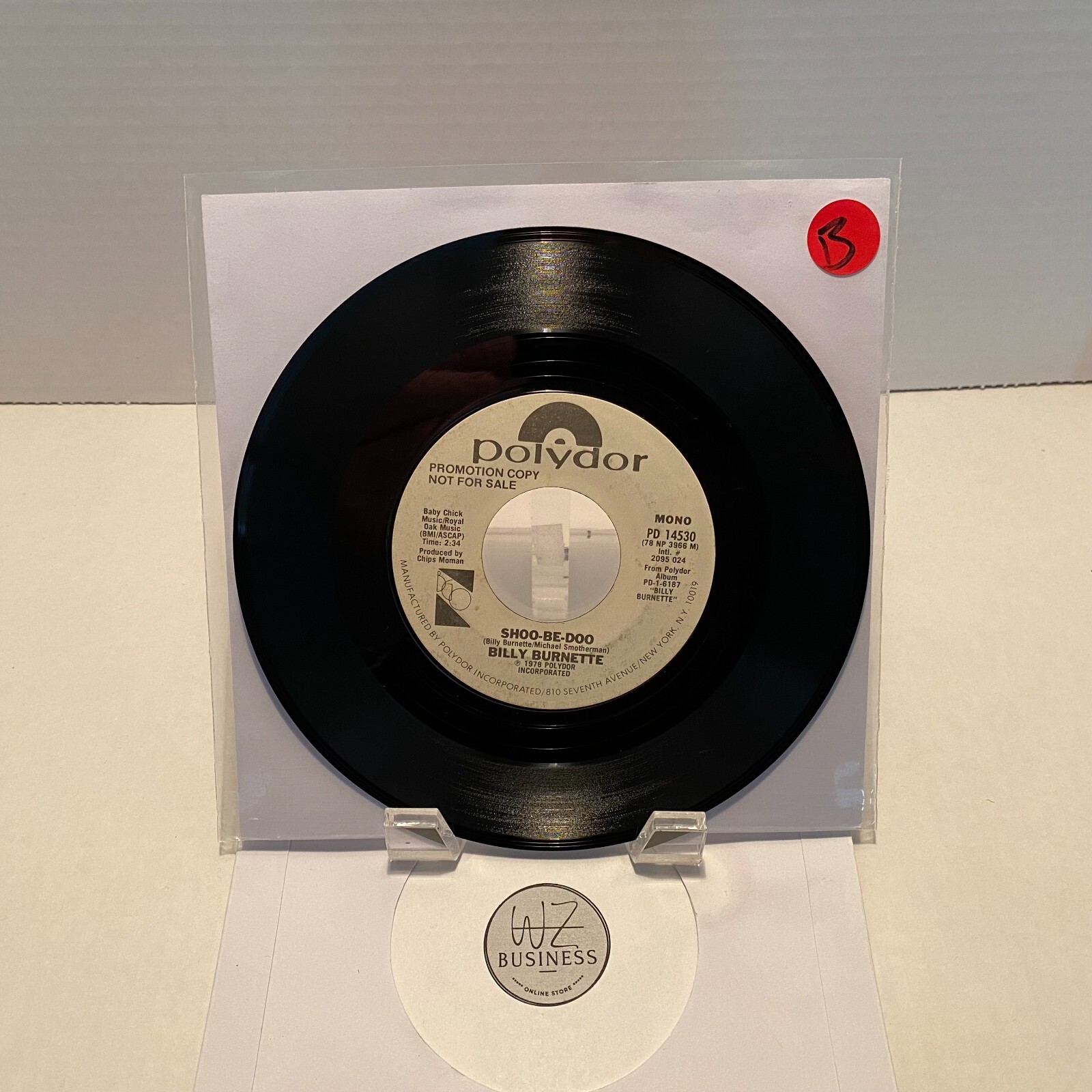 Billy Burnette – Shoo-Be-Doo Polydor – PD 14530, Promo, 7" for Sale ...